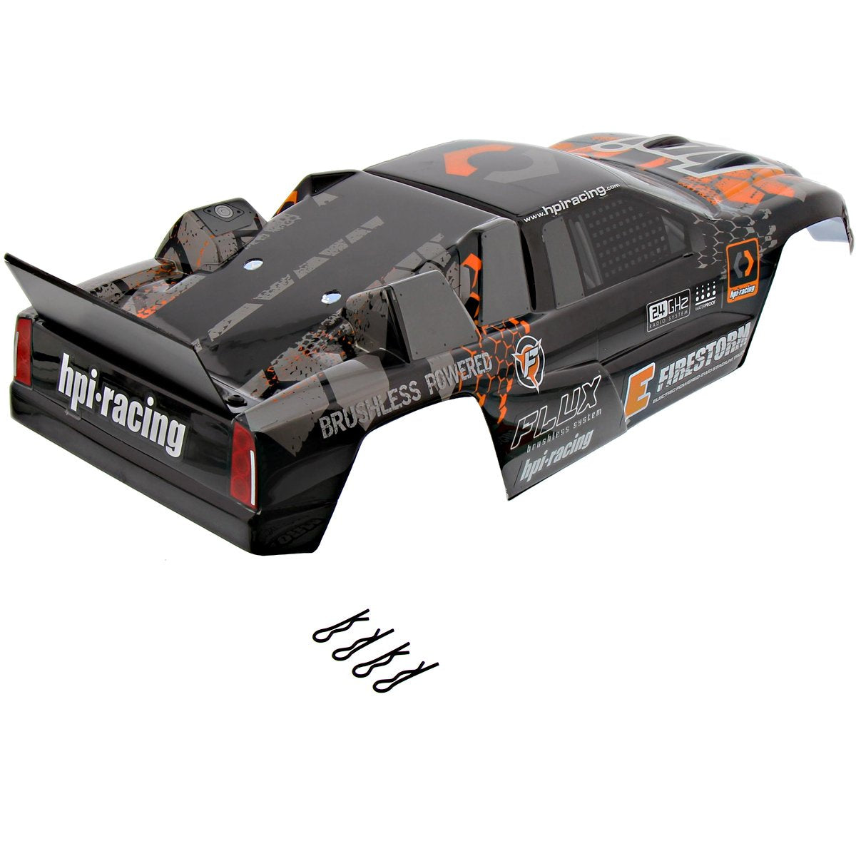 HPI Racing 1/10 E-Firestorm 10T Flux Orange & Black DSX-2 Body ...